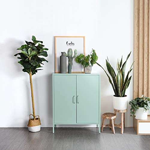 FurnitureR HouseinBox Double Door Locker Modern Style Metal Cabinet with 3 Shelves for Living Room, Bedroom and Office White…