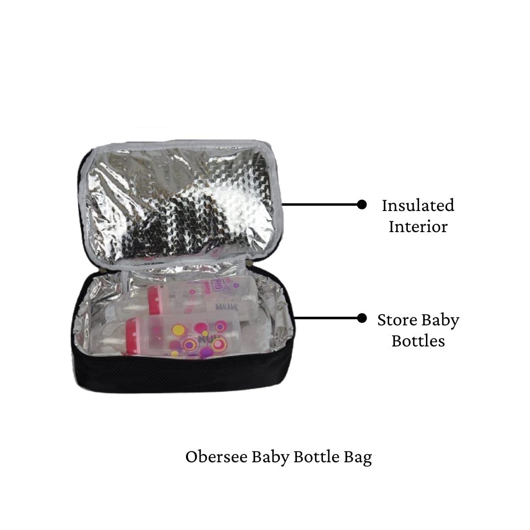 Obersee Diaper Bag Organizer, Breastmilk Cooler Bag Insulated Baby Bottle Bag, Easily Attaches to stroller, Multifunctional diaper bag, Portable for Work, Travel & Daycare