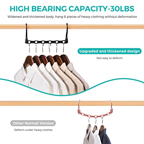 HOUSE DAY Space Saving Hangers for Clothes 10 Pack, Black Magic Hangers Multi Hangers Organizer, Closet Organizers and Storage System Closet Space Saver Hangers, Collapsible Hangers for Clothes