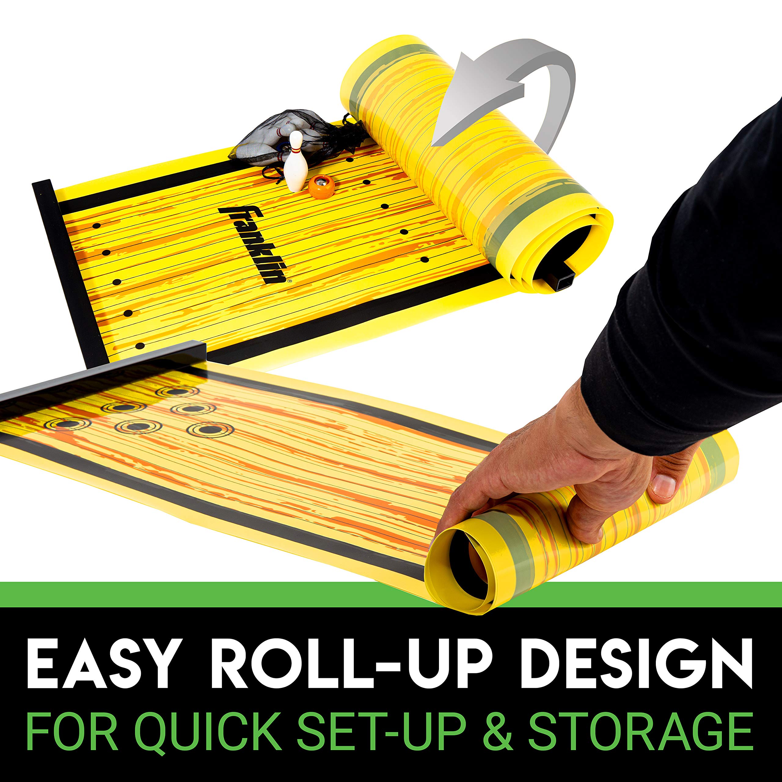 Franklin Sports Shuffleboard Table Game Mats β Tabletop Shuffleboard Mats and Pushers β Indoor Shuffleboard and Curling Games - Football Shuffleboard