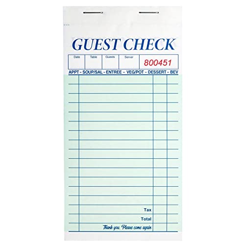 Juvale 10 Pack Restaurant Server Note Pads with Carbon Copy for Guest Checks, Waiter, Waitress 500 Total Tickets (3x7 in)
