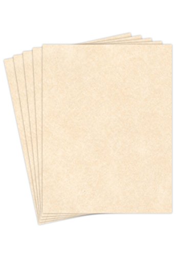 Natural Stationery Parchment Recycled Paper | 65Lb Cover Cardstock | 8.5β x 11β Inches | 50 Sheets Per Pack