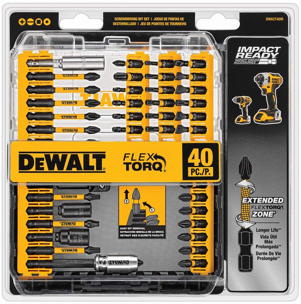 Little Giant Ladder Systems, Velocity with Wheels, M22, 22 Ft, Multi-Position Ladder + DEWALT Screwdriver Bit Set, Impact Ready, FlexTorq, 40-Piece