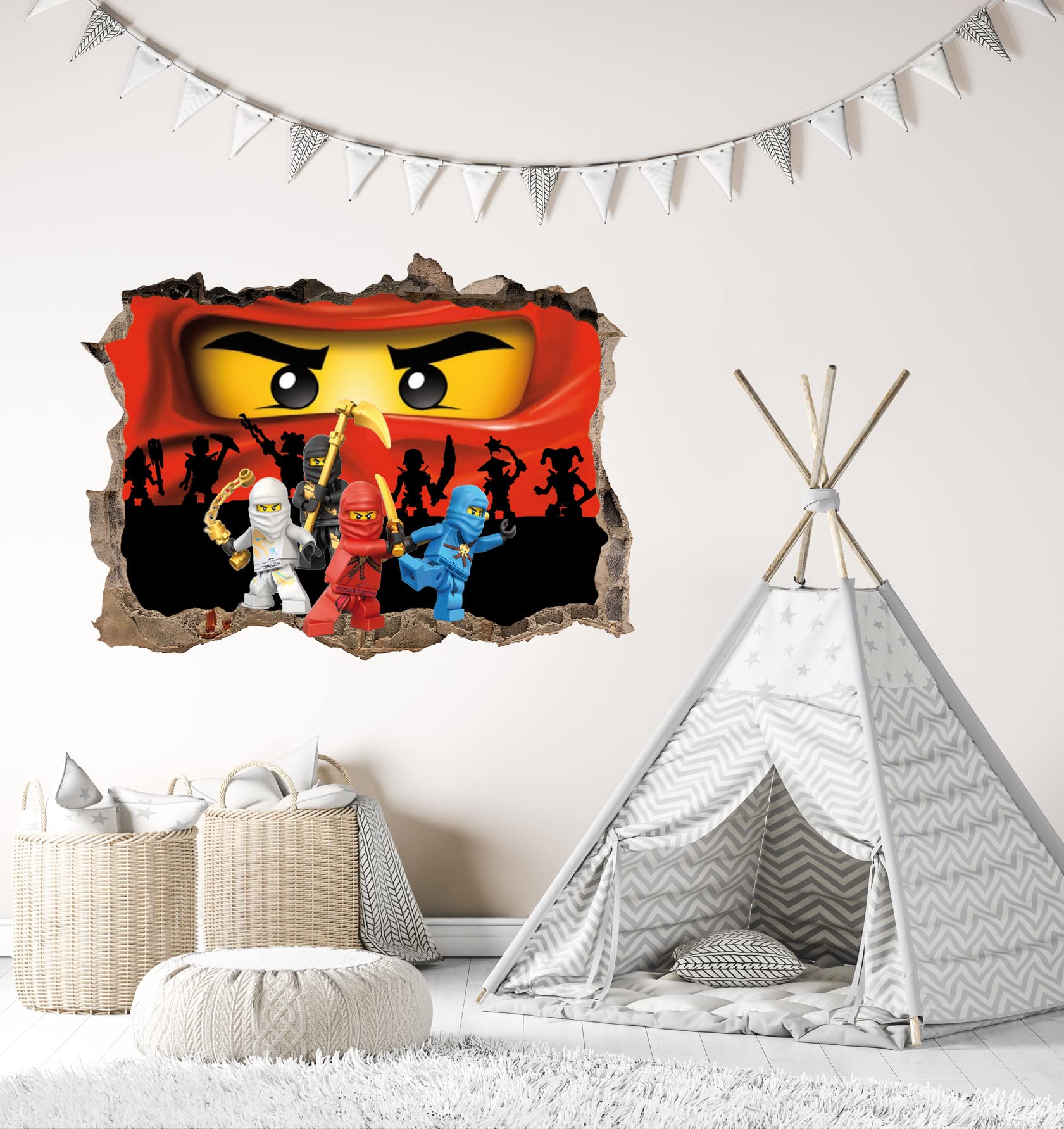 Ninja Spinjitzu Master Series Wall Art - 3D Wall Decal with Smashed Effect - Perfect for Home or Nursery Decoration (20" x 14")