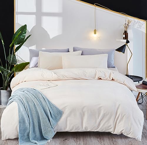 Houseri White Velvet Comforter Set Twin Fluffy White Bedding Comforter Flannel Bedding Twin All White Furry Bedding Sets Kids Fuzzy Comforter Plain White Sherpa Bedding Comforters Sets Twin