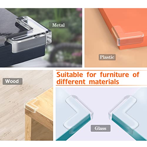 Gudui 12 Pack Corner Guards Clear Corner Protectors High Resistant Adhesive Gel Best Baby Proof Corner Guards Stop Child Head Injuries Tables, Furniture & Sharp Corners Baby Proofing (L-Shaped)