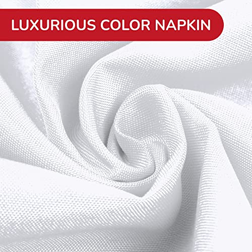 Leviharmony 12 Pack Cloth Napkins β White β 17 x 17 Inch β 100% Polyester Dinner Napkins β Table Napkins for Restaurant, Events and Weddings