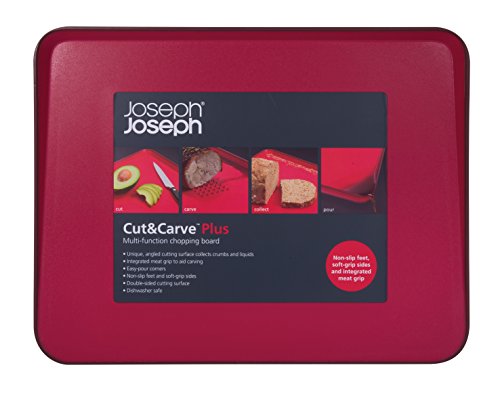 Joseph Joseph Cut & Carve Multi-Function Cutting Board, Large, Red