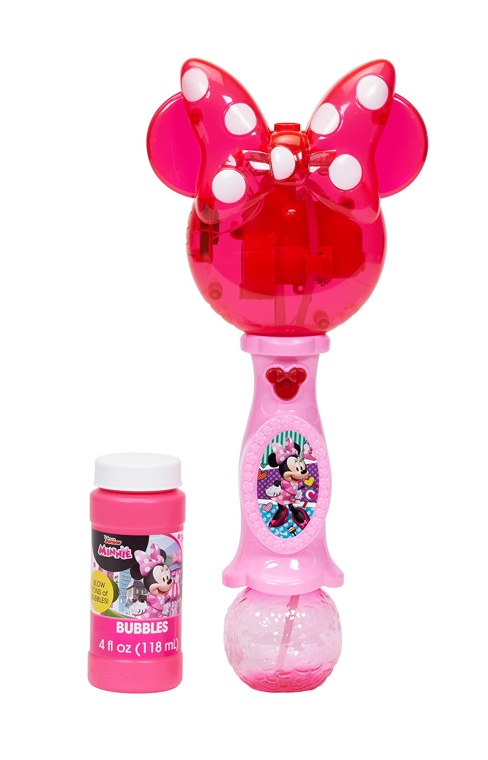 Little Kids Disney Minnie Mouse Light and Sound Musical Bubble Wand, Includes Bubble Solution, Plastic, Multi (2051)