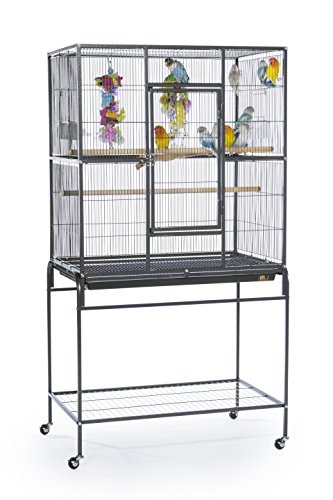 Prevue Pet Products Wrought Iron Flight Cage with Stand, Black Hammertone