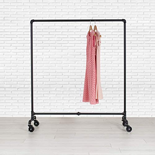 Industrial Pipe Rolling Clothing Rack by William Robert's Vintage
