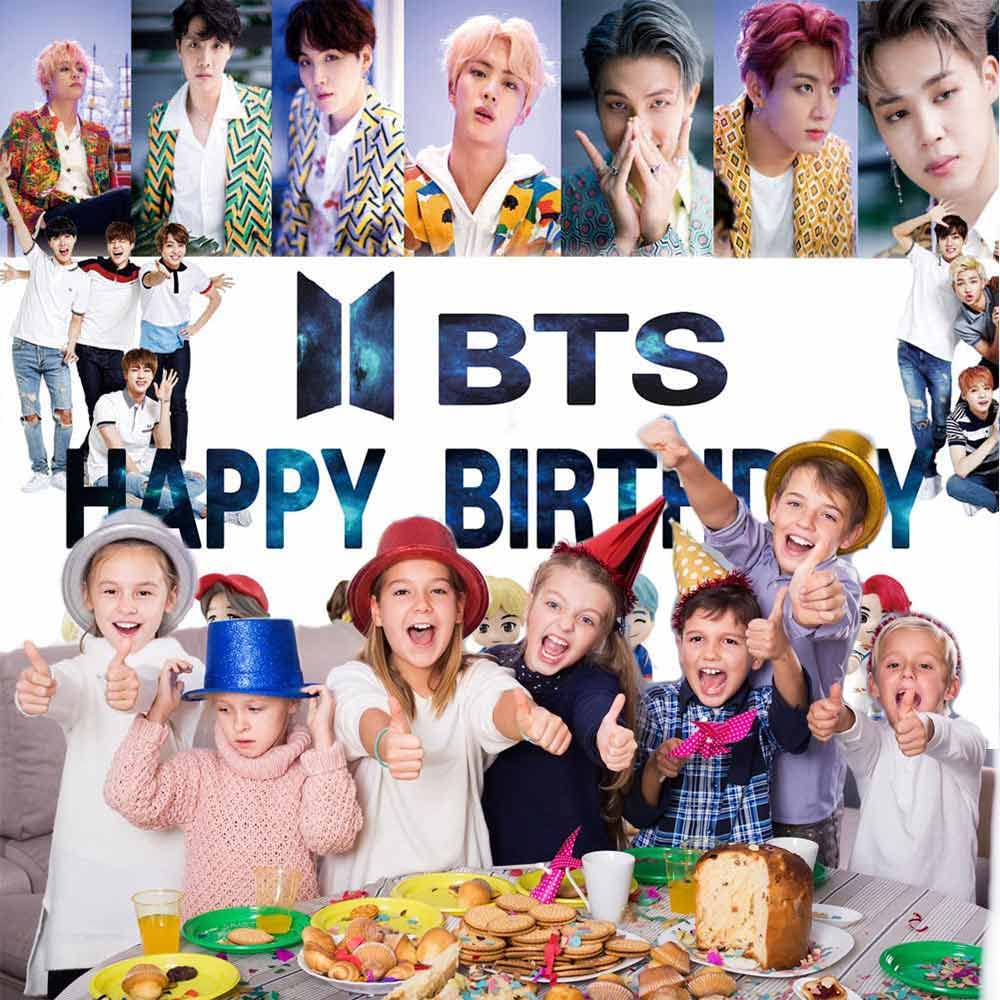 Bangtan Boys Backdrop for Boy Birthday Party Banner Background Photography Decoration Background 7x5ft