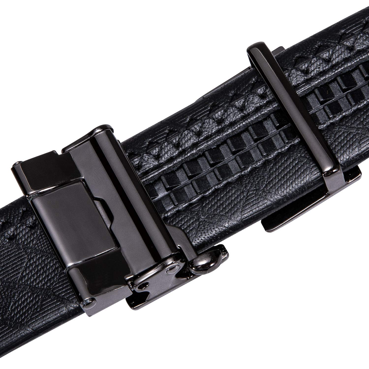 Barry.Wang Ratchet Belt for Men Burgundy Leather Designer Buckle Gold Wedding Business Buckle