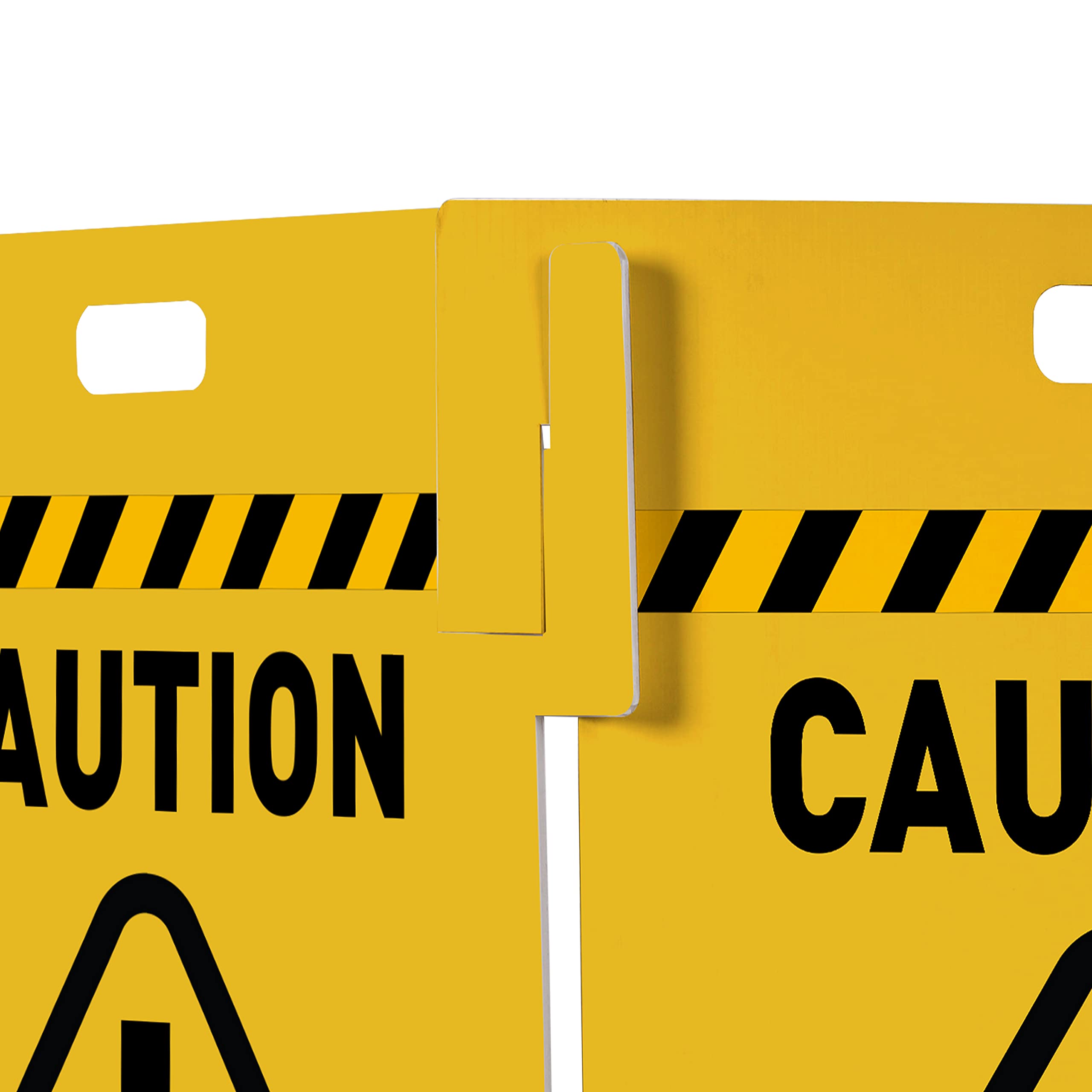 BannerBuzz Crowd Control Interlocking Barrier, Made of 5 mm Corflute 890 GSM graphic weight, Stop Do Not Enter Caution Do Not Cross and more options (7.5’ W X 4’ H feet) (CAUTION DO NOT CROSS)