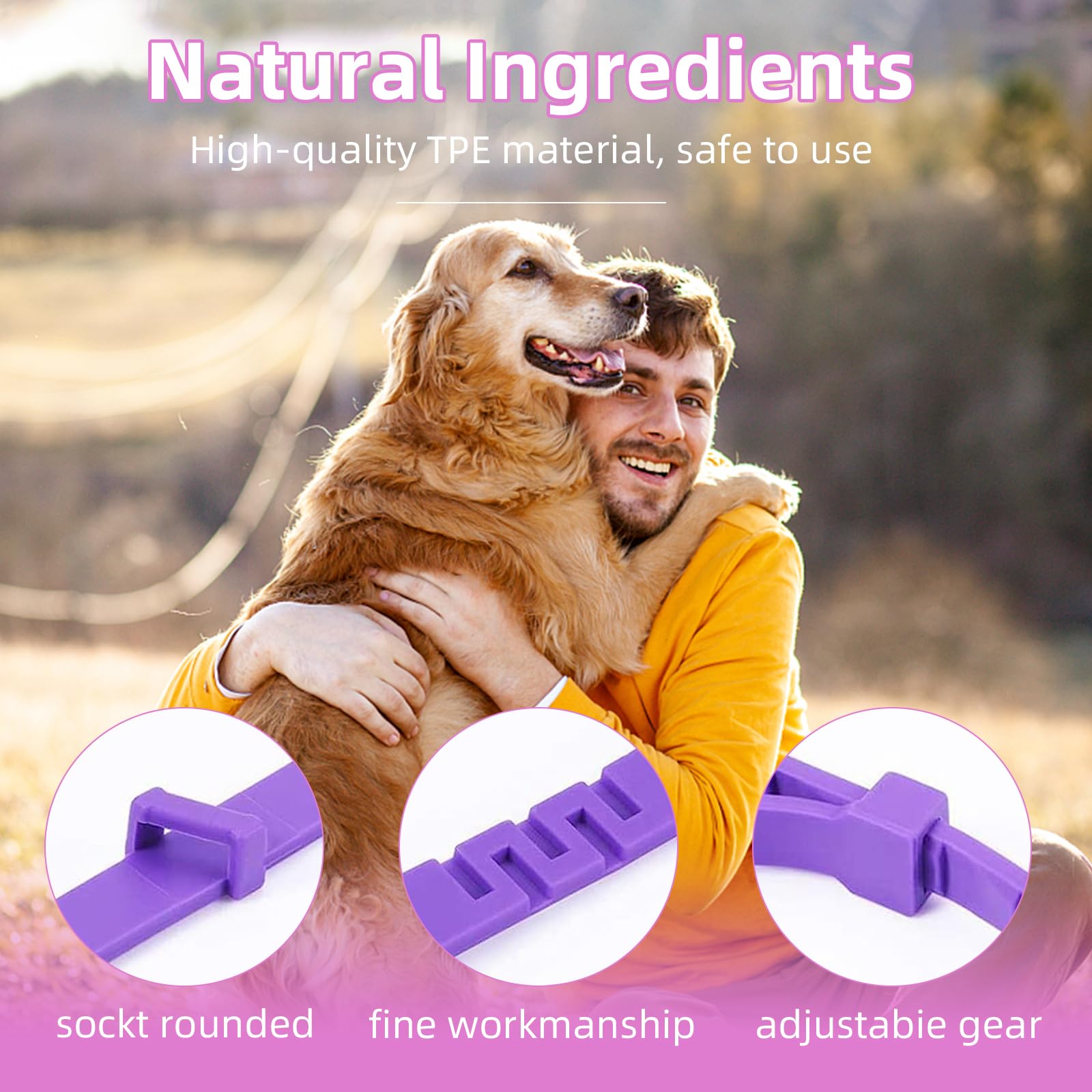 Calming Collar for Dogs 3 Packs Pheromone Collars Appeasing Dog Separation Anxiety Relief Stress 30 Days Calm Pheromones Relax Breakaway Design Adjustable Size Fit Medium Large Small Puppy (Purple)