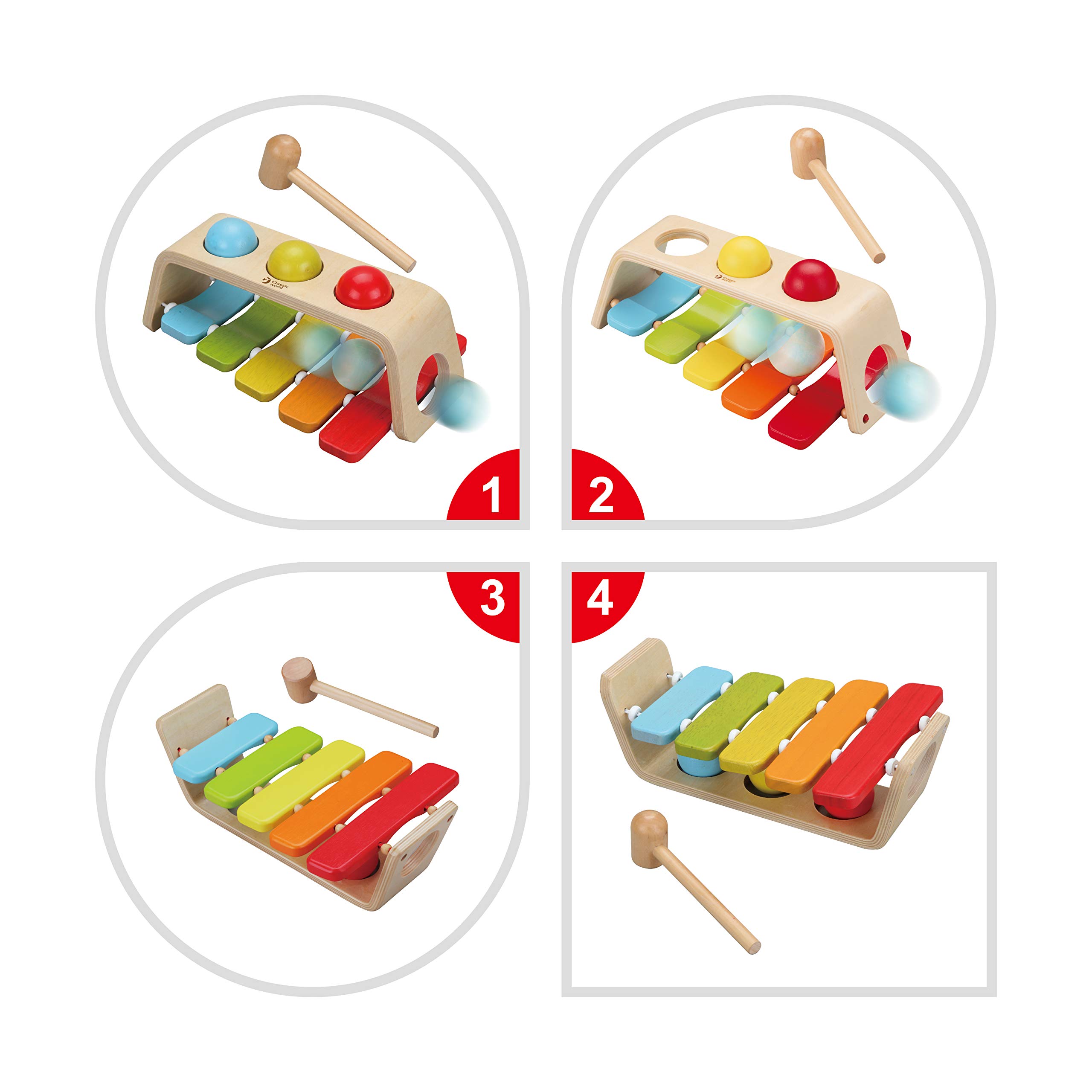 Classic World 2 in 1 Pound & Tap Bench Hammering Toy for 1 Year Baby Toddler Early Learning and Education