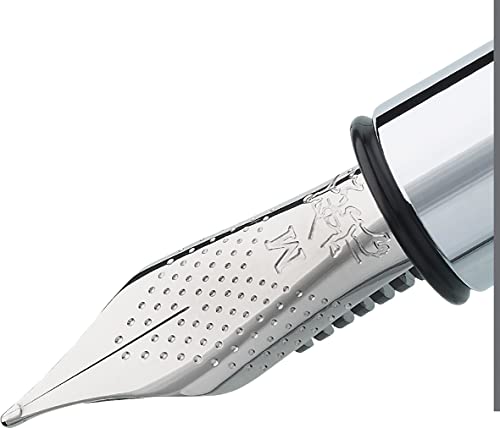 Faber-Castell Ambition 148140 Fountain Pen High-Grade Resin Nib Size M Barrel Colour Black/Silver