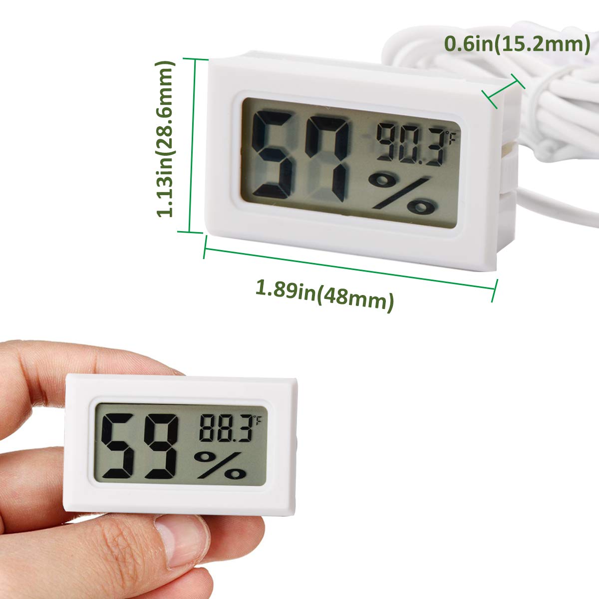 AUTIDEFY Mini Digital Electronic Temperature Humidity Meters Gauge Indoor Thermometer Hygrometer LCD Display Fahrenheit (Humidity with Probe)