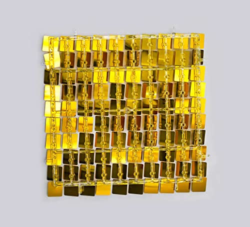 BannerBuzz Shimmer Panel Backdrop, Made of Premium Quality Plastic (Gold, 6' W X 8' H)