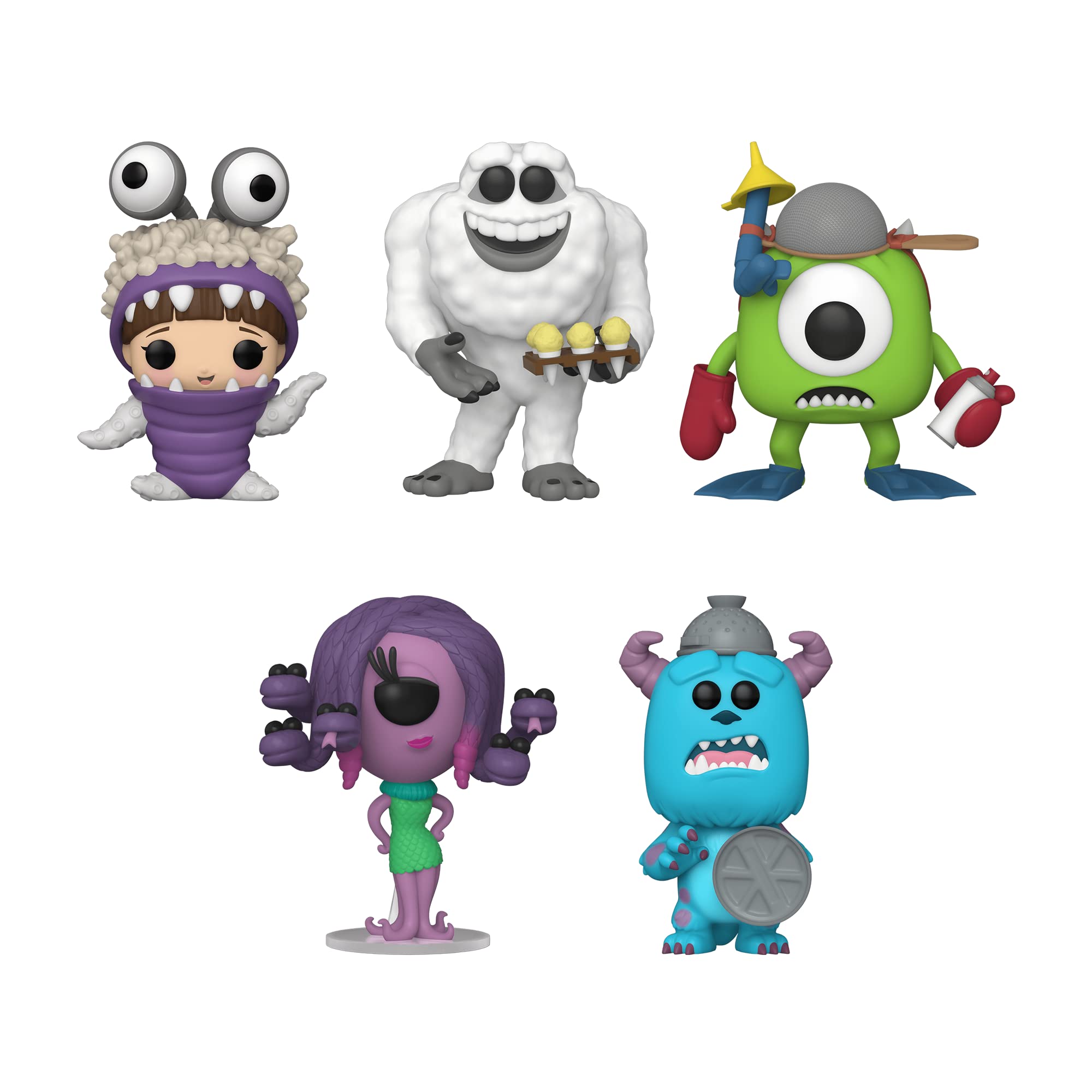 Funko Pop! Monsters Inc Set of 5 - Boo w/Hood Up, Celia, Mike w/Mitts, Sulley w/Lid and Yeti