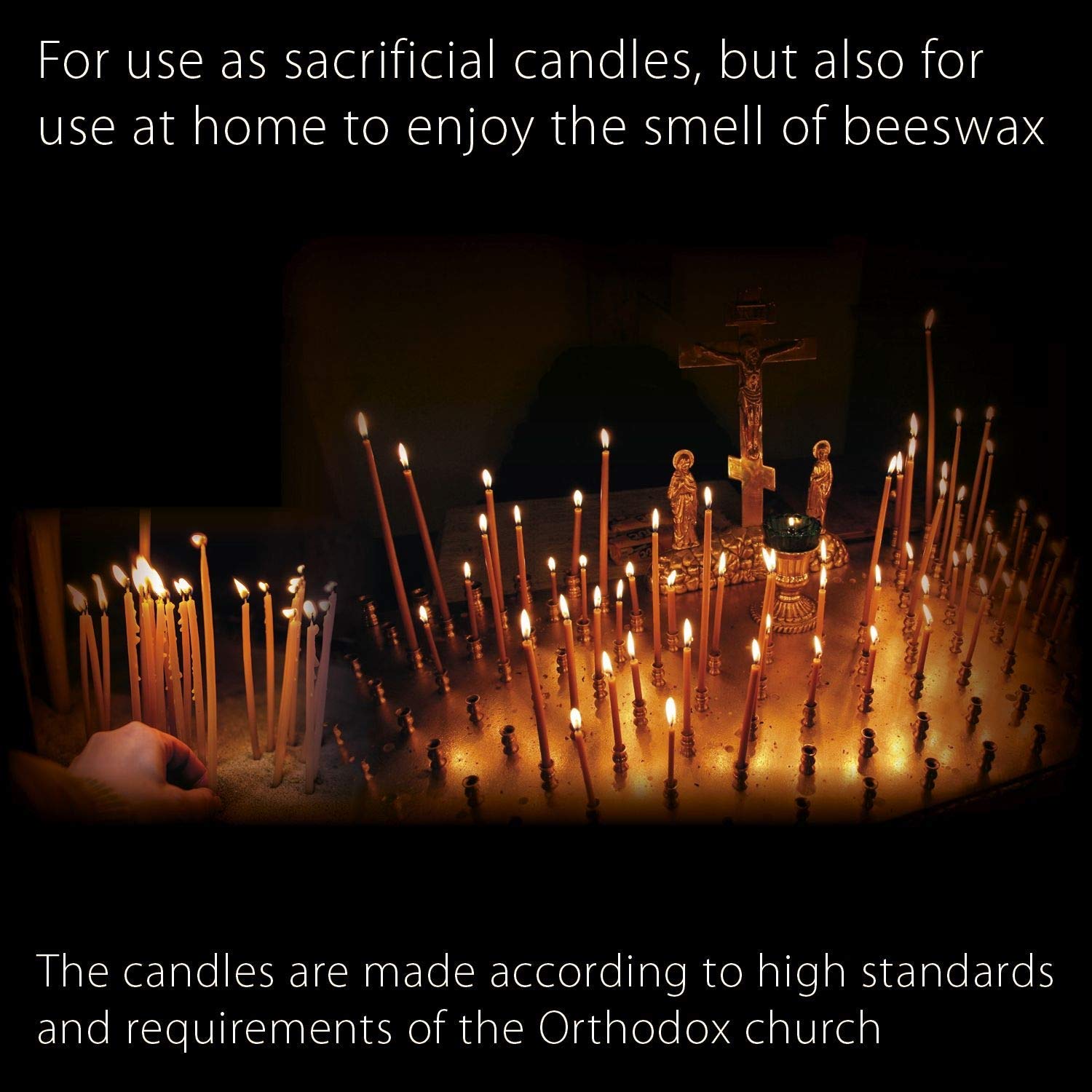 Danilovo Pure Beeswax Candles - No-Drip, Smoke-Less, Tall, Thin Taper Candles – Decorative Candles for Church Prayer, Decor or Birthday Candles – Honey Scented Candles – 6.3”x0.2” (Black,100pcs)