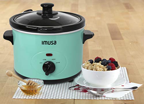IMUSA USA GAU-80113T 1.5 Quart Teal Slow Cooker with Glass Lid