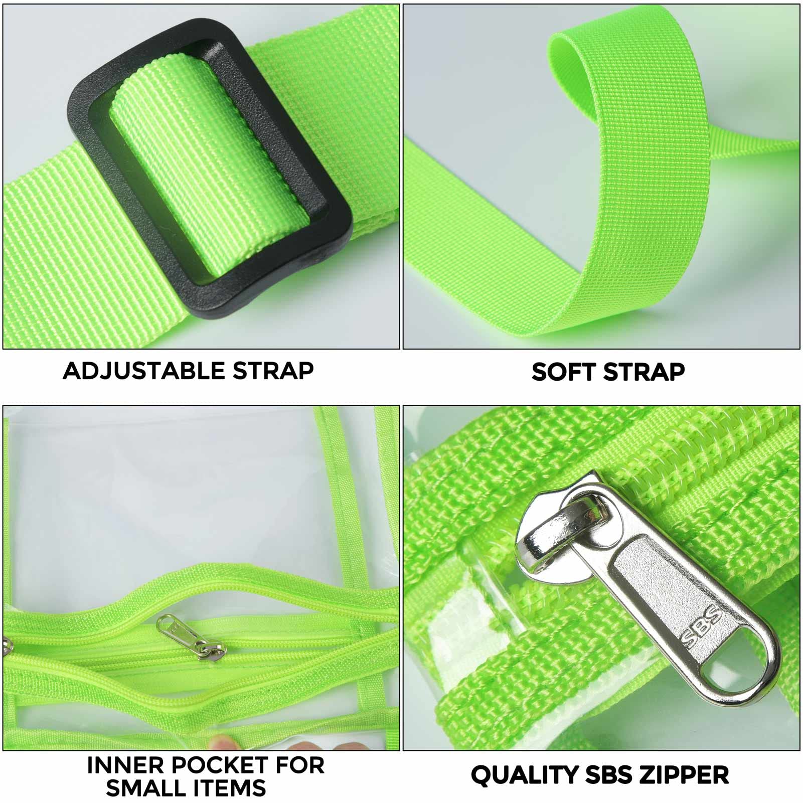 Lorbro Clear Purse Stadium Approved, Clear Crossbody Purse, Clear Bag with Inner Pocket and Adjustable Strap for Concerts, Sports Event