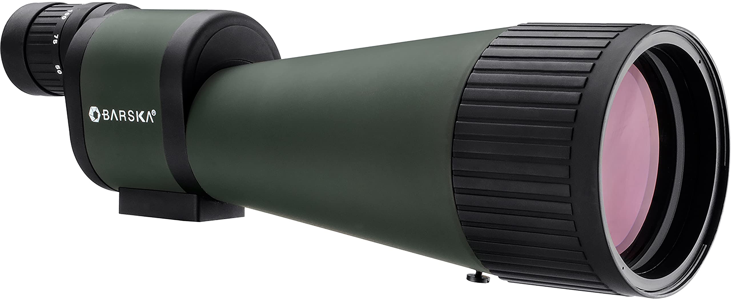 BARSKA Benchmark 25-125x88 Waterproof Straight Spotting Scope, Green/ Black