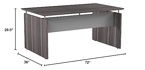 Mayline MNDS72LGS Medina Straight Edge Desk, 72 in, Gray Steel