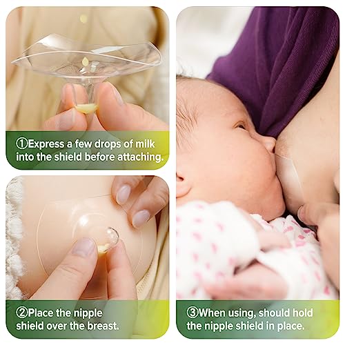 haakaa Nipple Shields for Nursing Nipple Shield for Breastfeeding with Storage Case Ultra-Thin Food-Grade Silicone (24mm, 2pk)