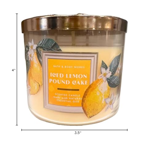 Bath & Body Works ICED Lemon Pound Cake 3-Wick Scented Candle - 2023 New Scent