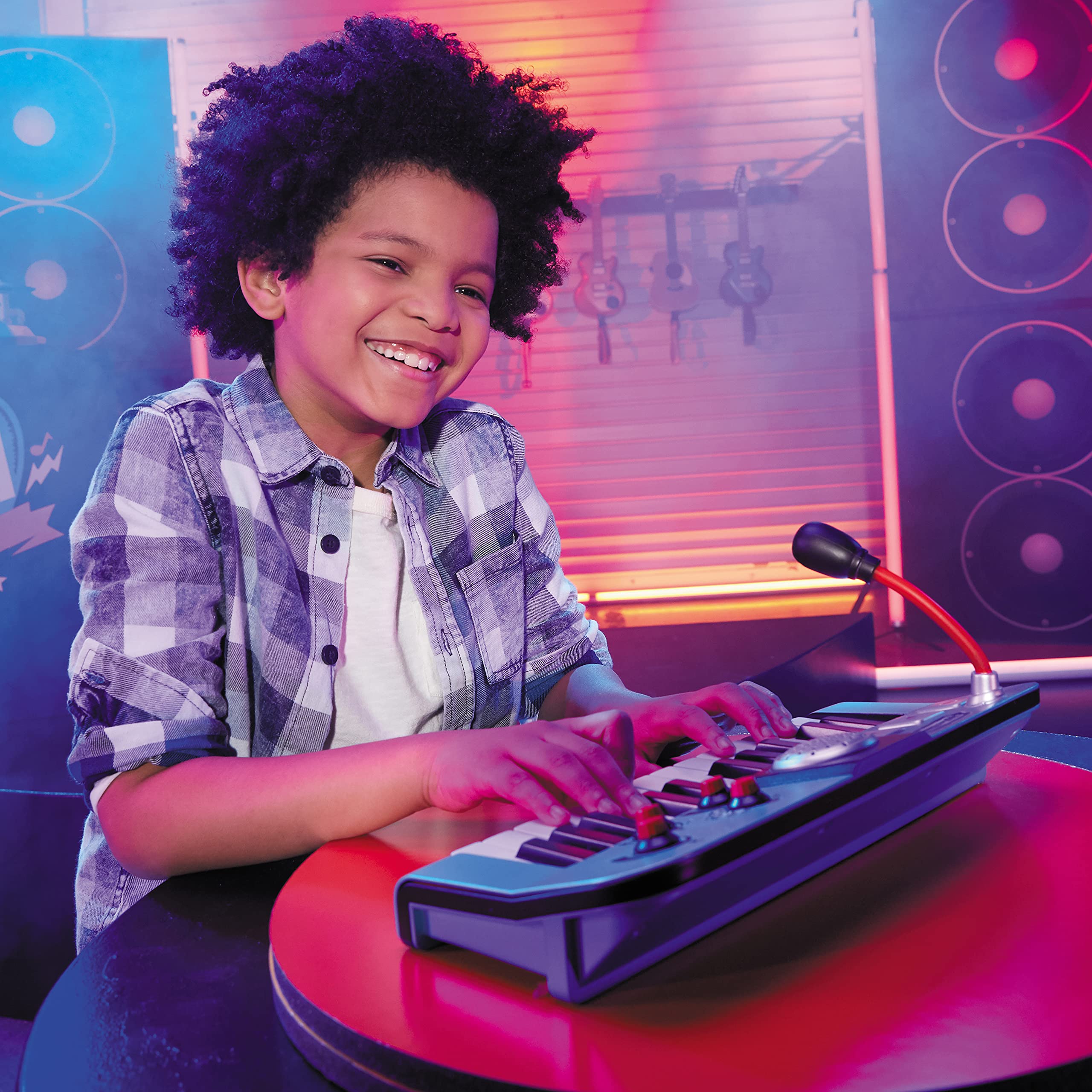 Little Tikes My Real Jam Keyboard with Microphone, Musical Instrument with 4 Play Modes, Play Any Song with Bluetooth, Gift for Kids, Toys for Boys and Girls Ages 3 4 5+ Year Old, Multicolor