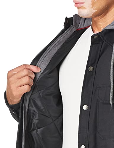Dickies mens Fleece Hooded Duck Shirt Jacket With Hydroshield Work Utility Outerwear, Black, XX-Large US