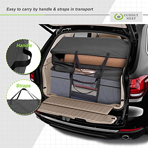 Cuddly Nest Folding Mattress Storage Bag - Heavy Duty Carry Case for Tri-Fold Guest Bed Mattress (Fits 4" Queen Mattress)