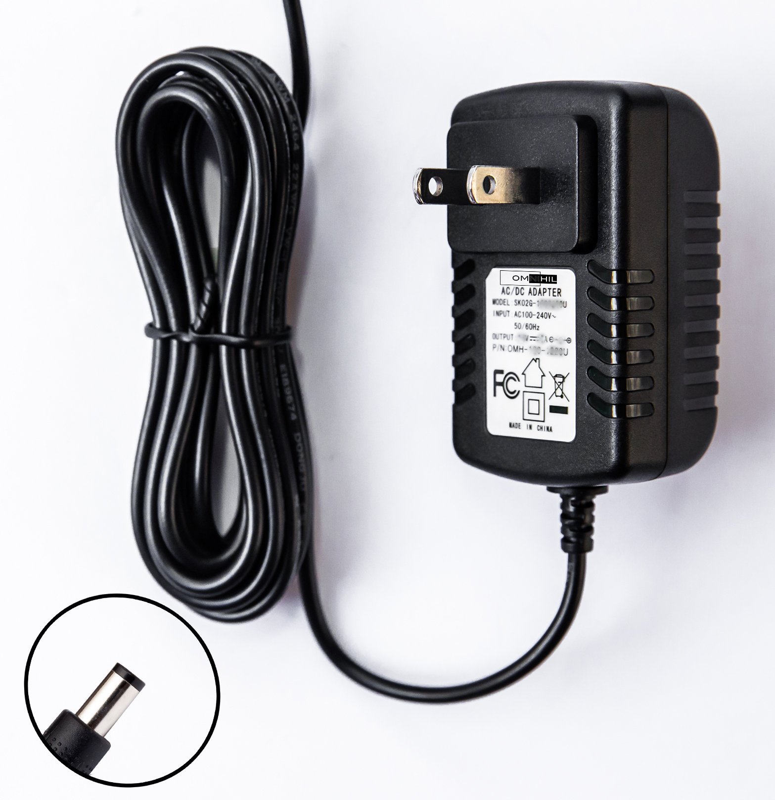 OMNIHIL [UL Listed] 8 Foot Long AC/DC Power Adapter 12V 2A (2000mA) 5.5x2.5millimeters Compatible with Akai Professional MPC Renaissance Music Production Controller Iconic MPC Sound
