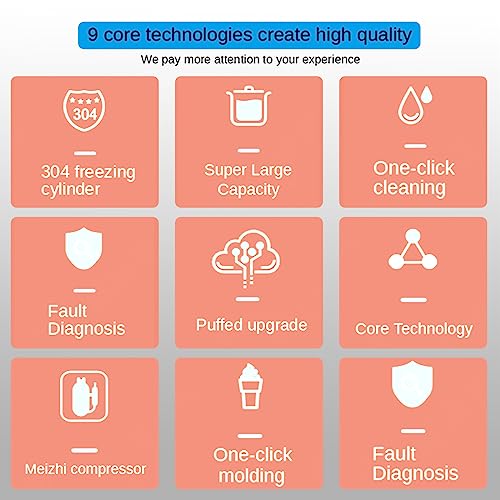Kolzayier ETL Commercial 7(4+3 Mixed) Flavors Soft Ice Cream Machine,Floor Style Heavy Duty Soft Serve Ice Cream Maker,17 gallon/Hour,Upper Tanks Refrigerated,full Transparent Dispenser Set