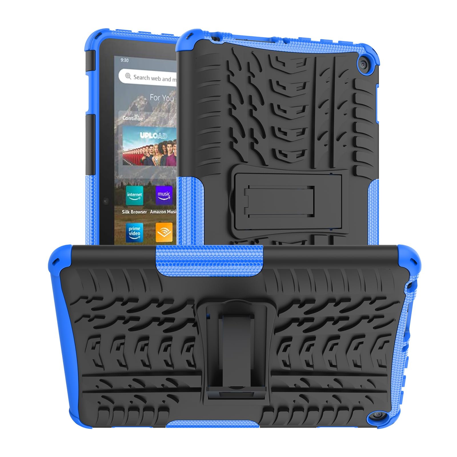 Boskin for Kindle Fire hd 8 / hd 8 Plus case 2024 2022 2020 Release 14th 12th 10th Generation Kickstand Heavy Duty Shockproof Cover (Blue)