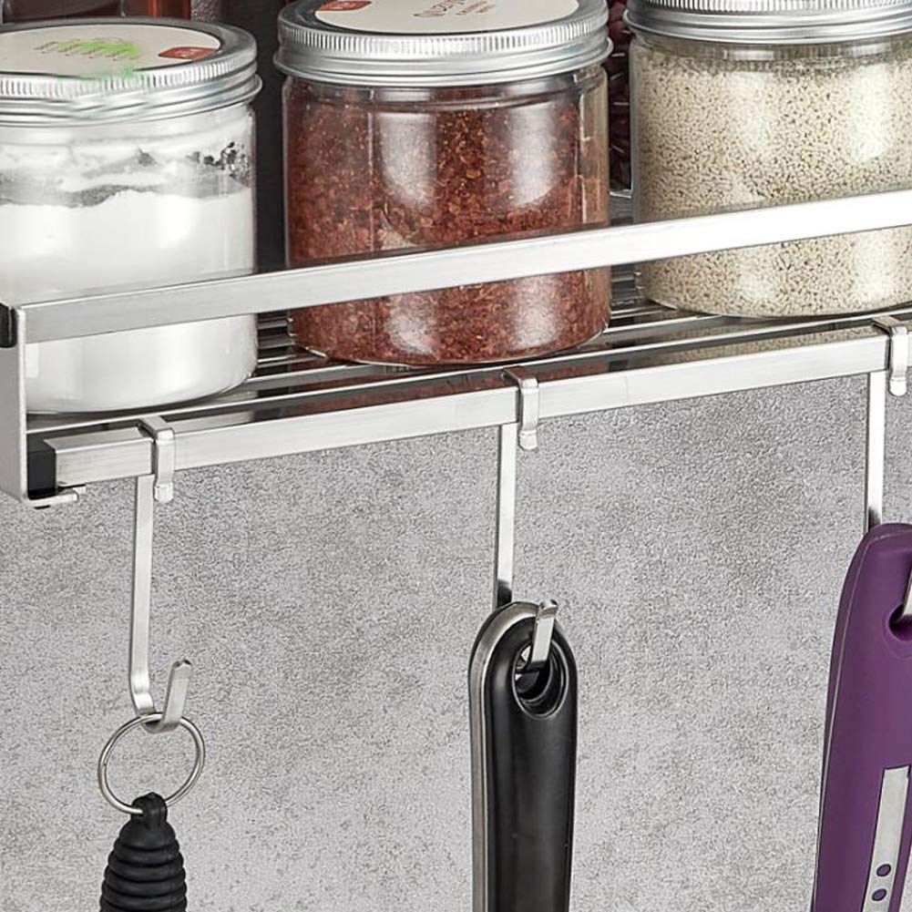 Hdtyyln 5 Pack Stainless Steel Universal Square Hook Small Metal Hanger for Kitchen, Bathroom, Bedroom and Office: Pan, Pot, Coat, Bag, Plants