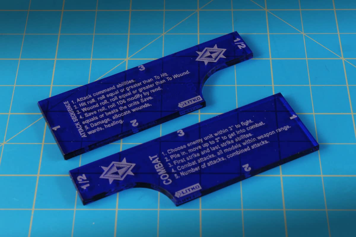 LITKO 3-inch Fight Gauge | Combat Movement | Compatible with Warhammer Age of Sigmar 3rd Edition (Translucent Blue)