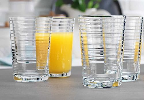 Juice Glasses 7 oz. Set Of 4 Glass Cups β By Home Essentials and Beyond β Beverage Water Tumblers for Juice, Whiskey, Cocktails, Iced Tea. Dishwasher safe.