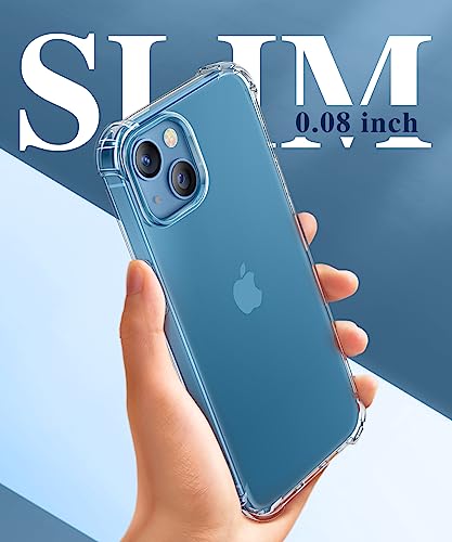 GVIEWIN Designed for iPhone 13 Case 6.1 Inch, with Tempered Glass Screen Protector + Camera Lens Protector Clear Soft & Flexible Shockproof Transparent Protective Bumpers Phone Cover(Clear)