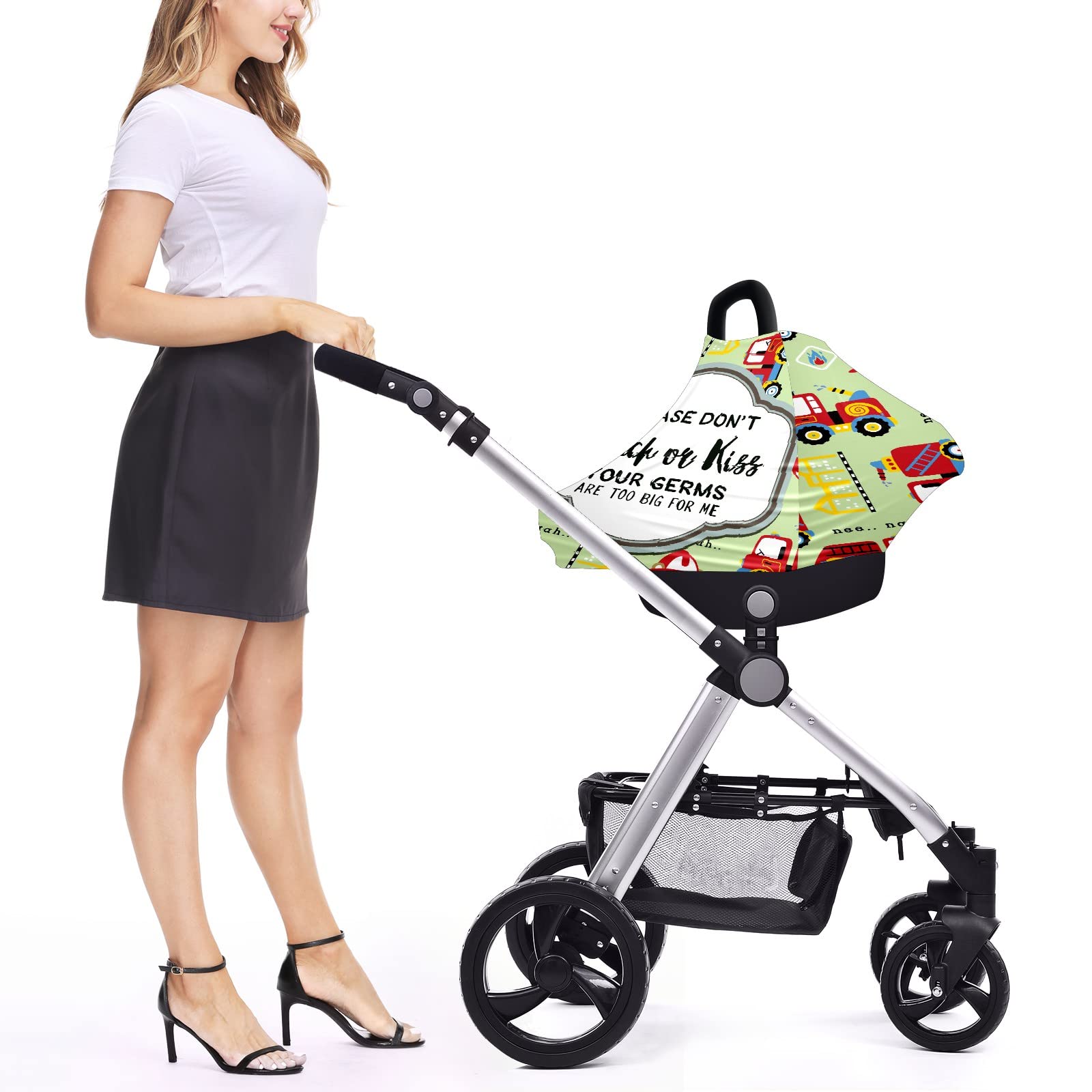Baby Car Seat Stroller Covers Don't Touch Car New Mom Nursing Cover Breastfeeding Scarf Soft Breathable Stretchy Coverage Carseat Canopy Cover for Boys and Girls
