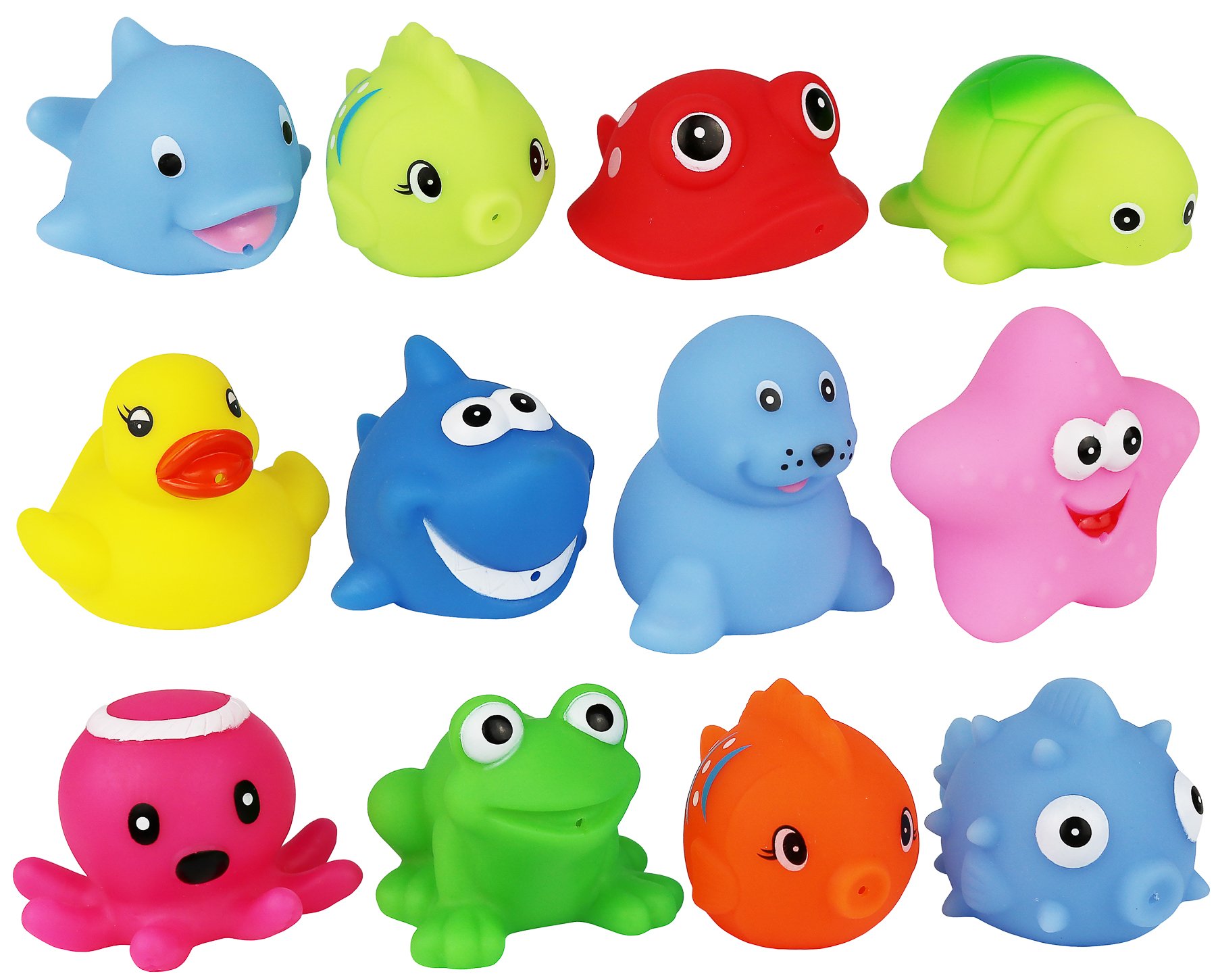 Click N' Play Assorted Colorful Bath Squirters for 6 months to 999 months (12 Pack)