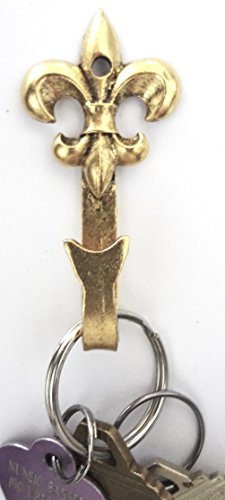 Medium Decorative Fleur De Lis Wall Decor Hook, Gold Metal HK-600AG