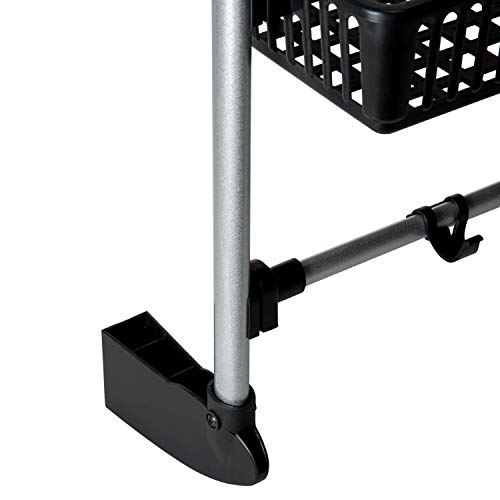 Organize It All Over The Door Storage Unit with Hooks | Dimensions : 7.50 x 19.50 x 59.00 | 6 Basket | Hanging Storage | Great for Kitchen | Bathroom | Bedroom | Space Saver | Black