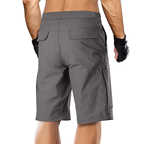 FREE SOLDIER Men's Lightweight Breathable Quick Dry Tactical Shorts Hiking Cargo Shorts Nylon Spandex(Gray 36Wx10L