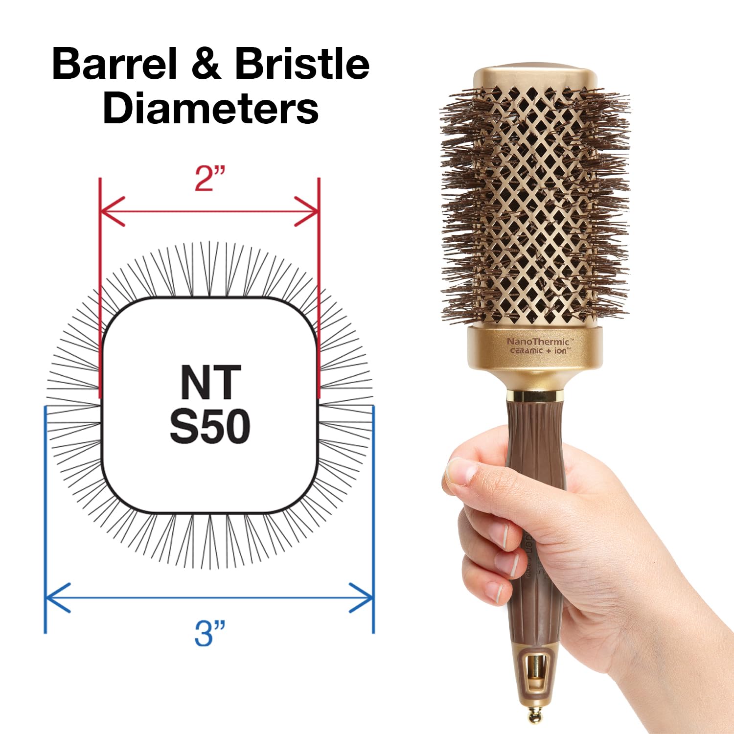 Olivia Garden NanoThermic Ceramic + Ion SQUARE Shaper Hairbrush