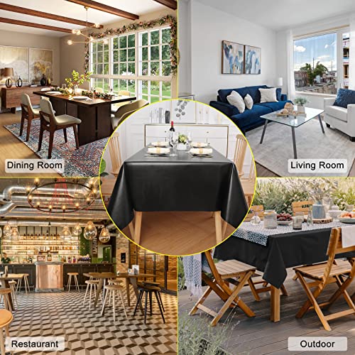 homing Rectangle Vinyl Tablecloth, 100% Waterproof Spillproof Plastic Table Cloth, Wipe Clean Table Cover for Dining Table, Buffet Parties and Camping (Black, 60" x 84")