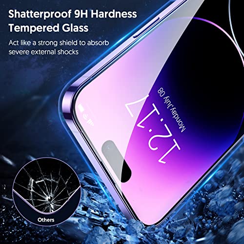 Fotbor for [3+3 Pack] iPhone 14 Pro Max Screen Protector with Camera Lens Protector, 9H Shatterproof Tempered Glass Film with Easy Installation Frame, HD Clear Sensitive Full Coverage 6.7 Inch