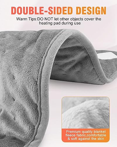 Electric Heating Pad (12 × 24"), Heating Pad for Back Pain Relief & Cramps, Auto Shut Off Heating Pad for Neck Shoulders Stomach Knees Legs with Heat Settings, Heat Pad Gift for Women Mom Girlfriend